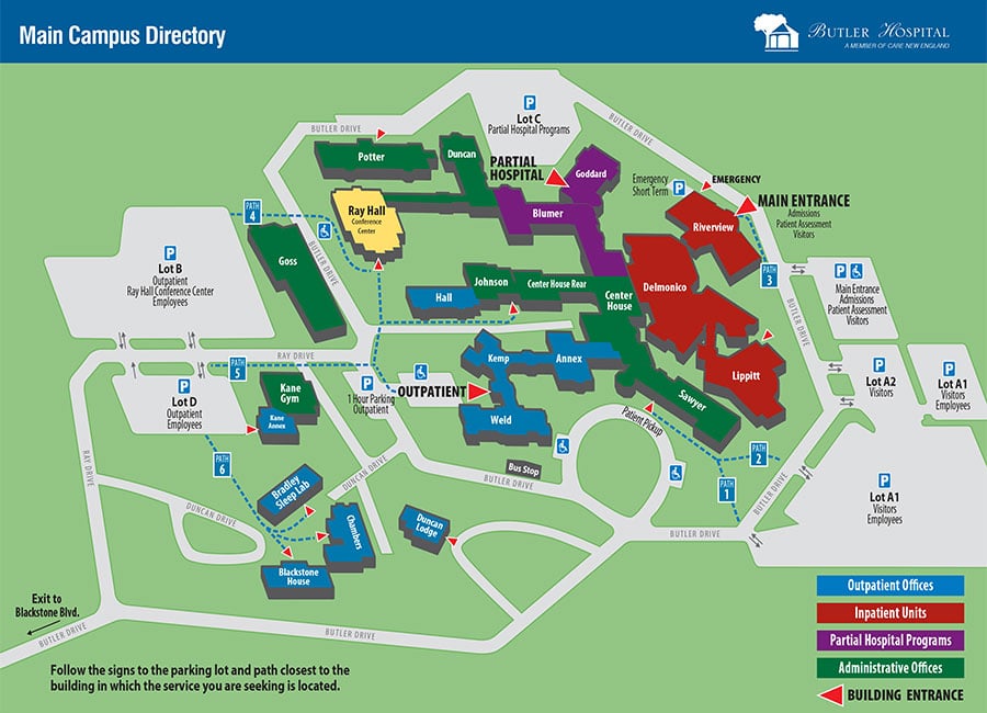 Directions to Butler Hospital | Rhode Island